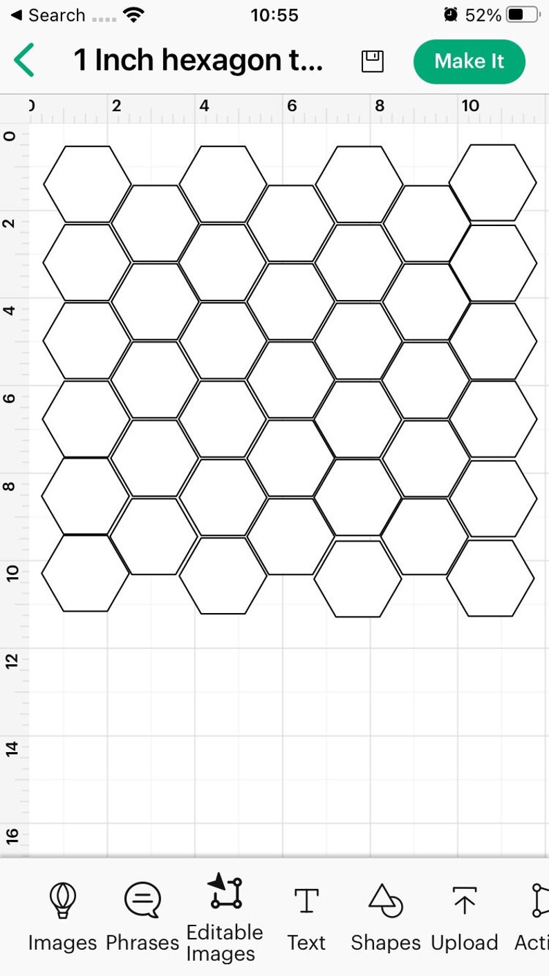 1 " Hexie English Paper Piecing Cricut SVG Template 37 Hexagons EPP ...