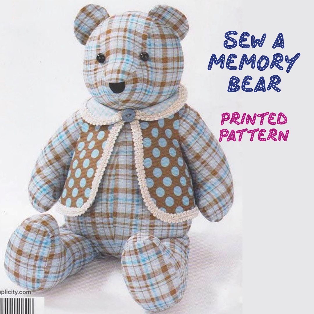 Printed 18 Inch Memory Bear Pattern and Instructions RARE Simplicity ...