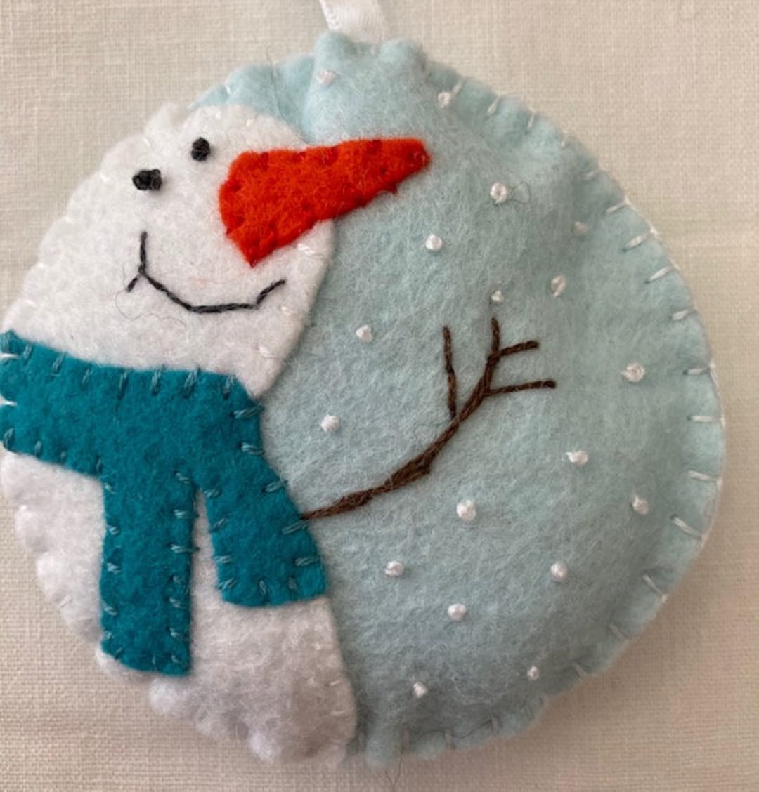 Snowman Felt Christmas Decoration Pattern and Tutorial PDF - Etsy