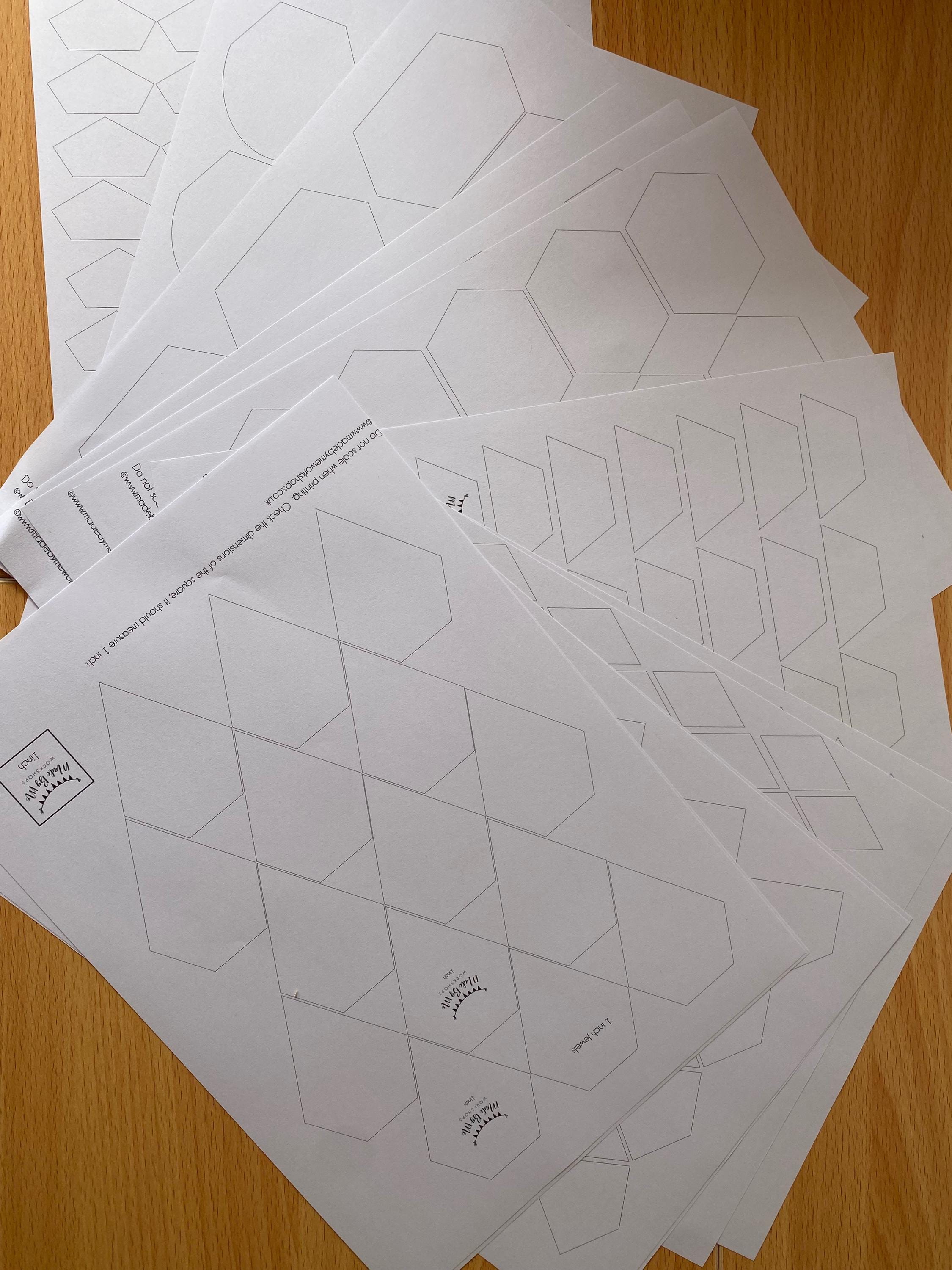 Printable English Paper Piecing Templates | EPP Hexagon Quilt Supplies ...