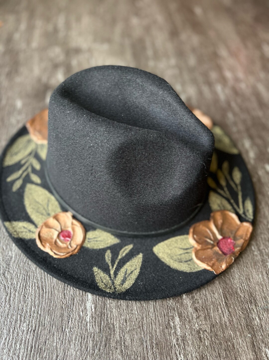 Hand Painted Textured Fedora. - Etsy