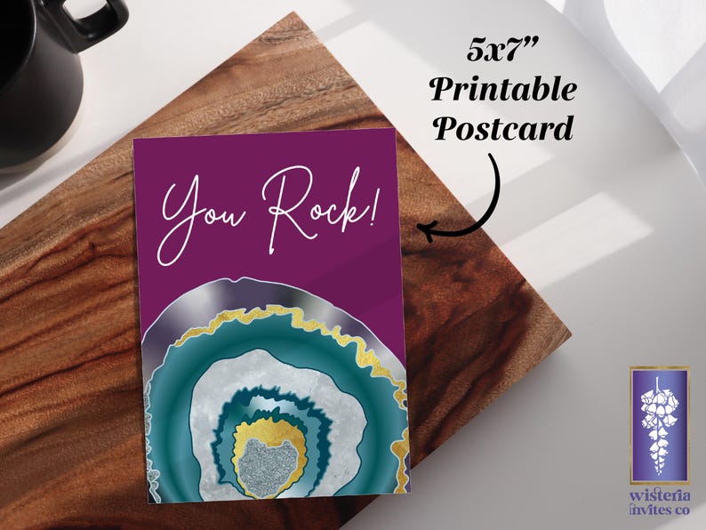 Green Geode Card | Artistic Thank You Postcard (digital Download) - Etsy