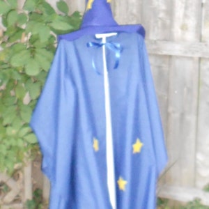 Children's or Adult Wizard Costume - Wizard Cloak and Hat - Blue ...