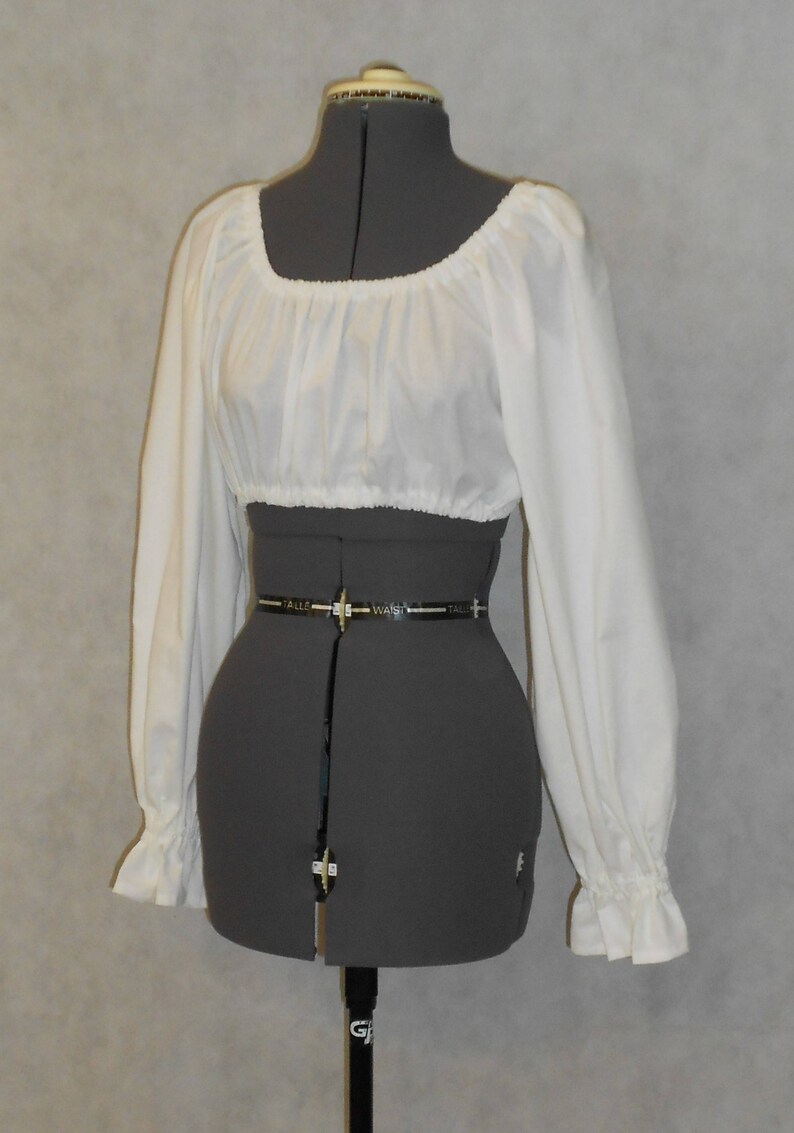 Long Sleeve Crop Shirt Boho Wench Costume Crop Peasant - Etsy
