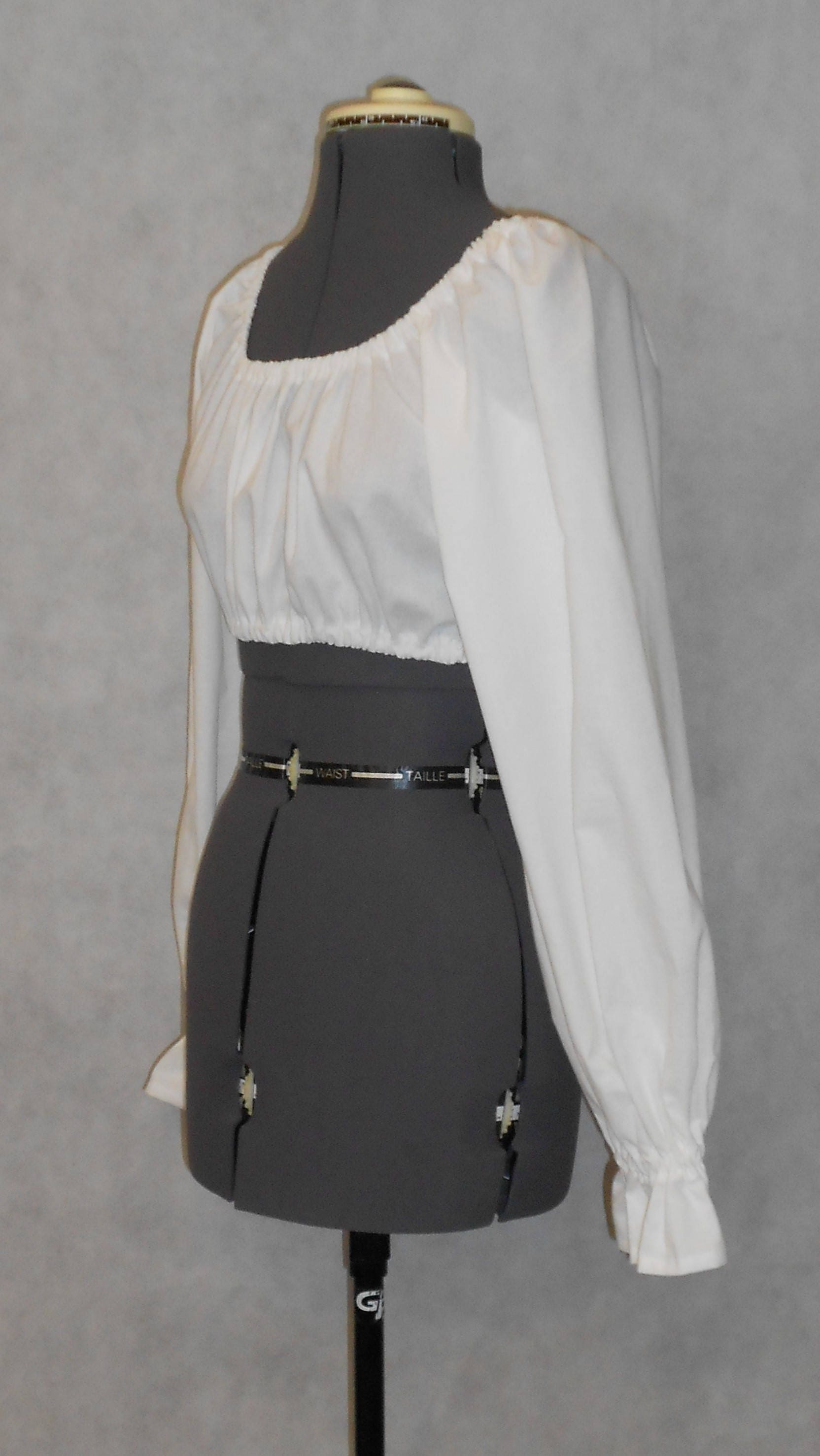 Long Sleeve Crop Shirt Boho Wench Costume Crop Peasant | Etsy