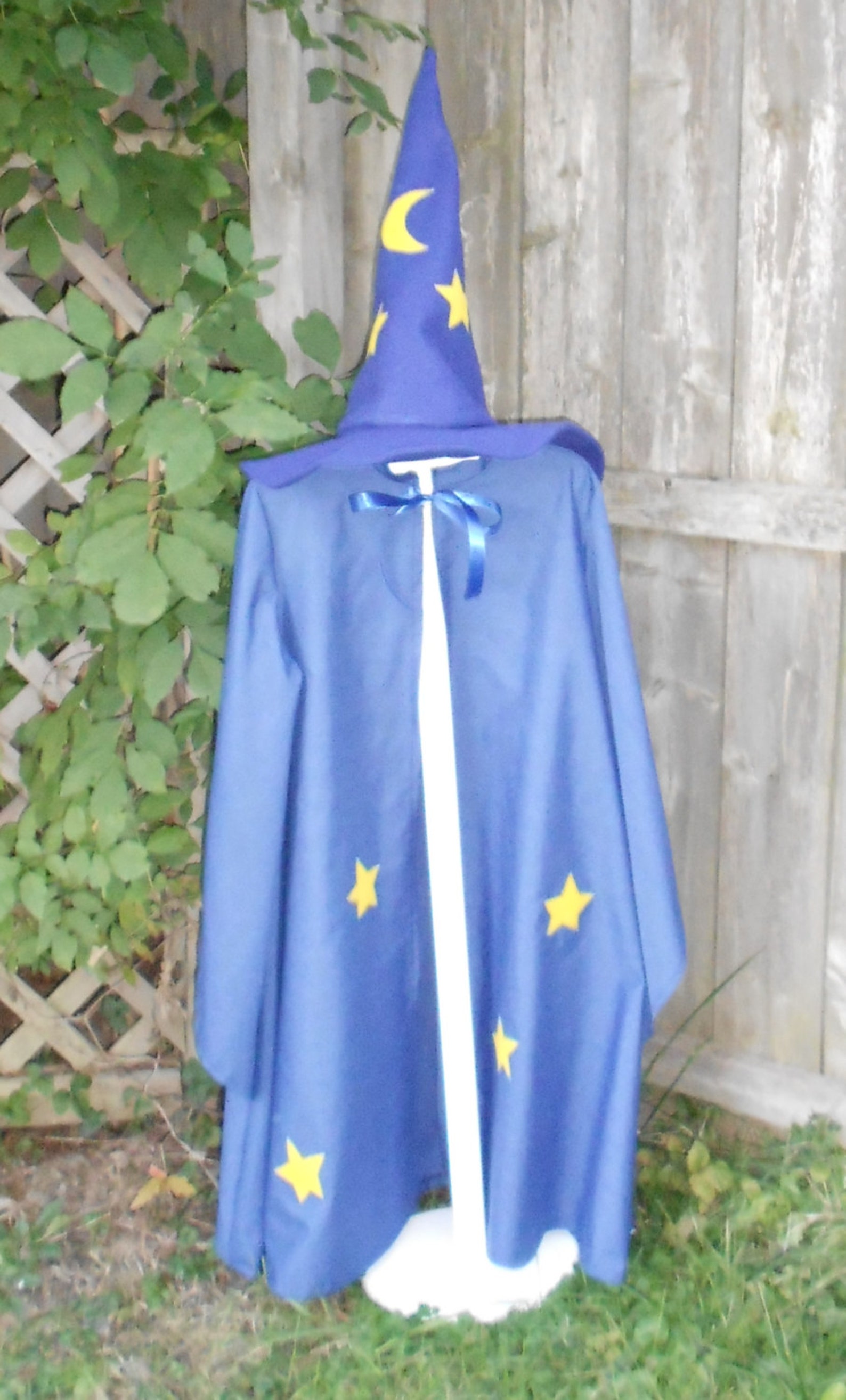 Children's or Adult Wizard Costume - Wizard Cloak and Hat - Blue ...