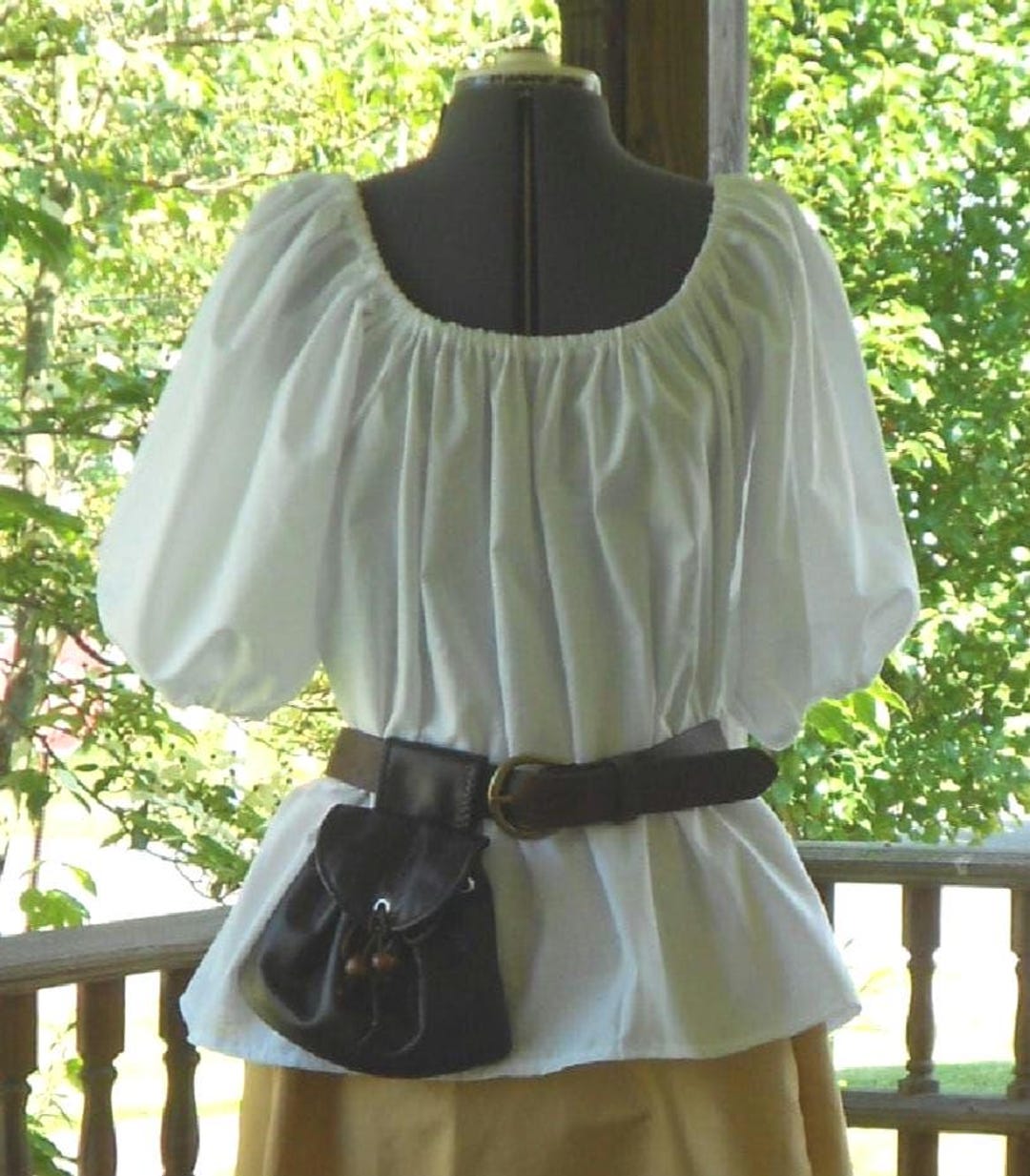 Peasant Blouse With 3/4 Length Sleeves - Renaissance Chemise - Pirate ...