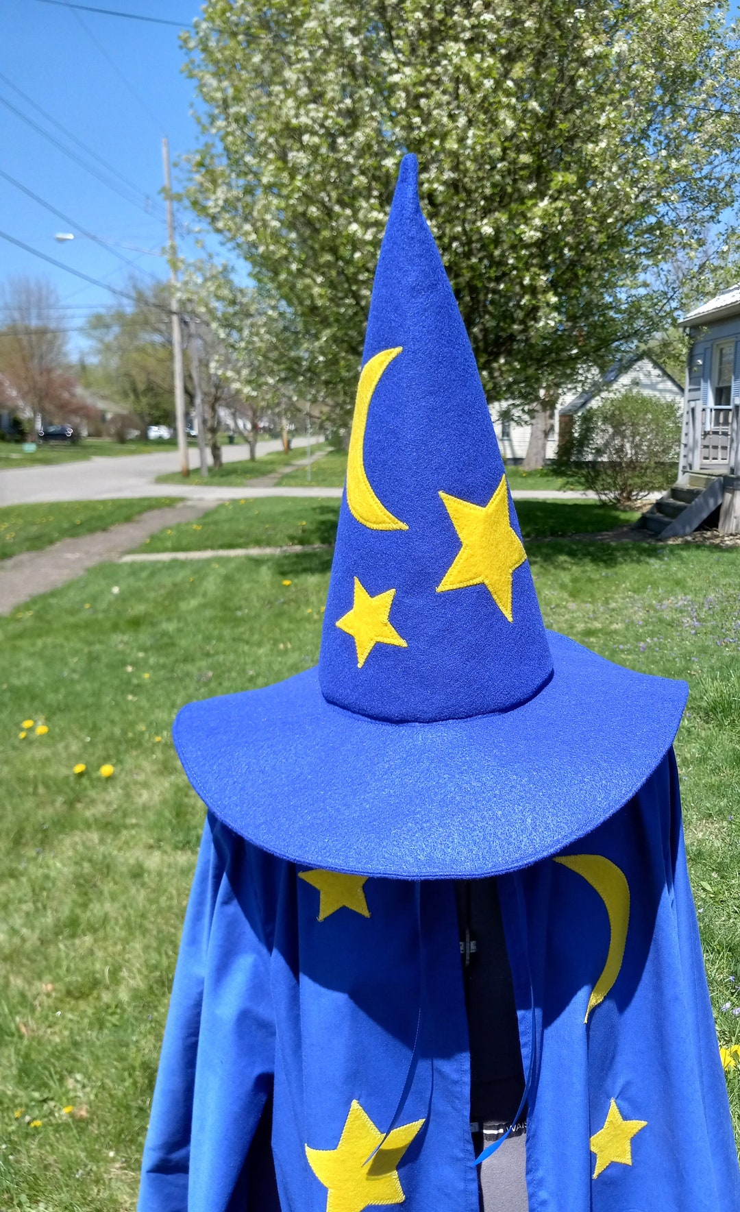 Moon and Stars Wizard Hat Wizards Hat Cosplay Hat Witches Hat Halloween ...