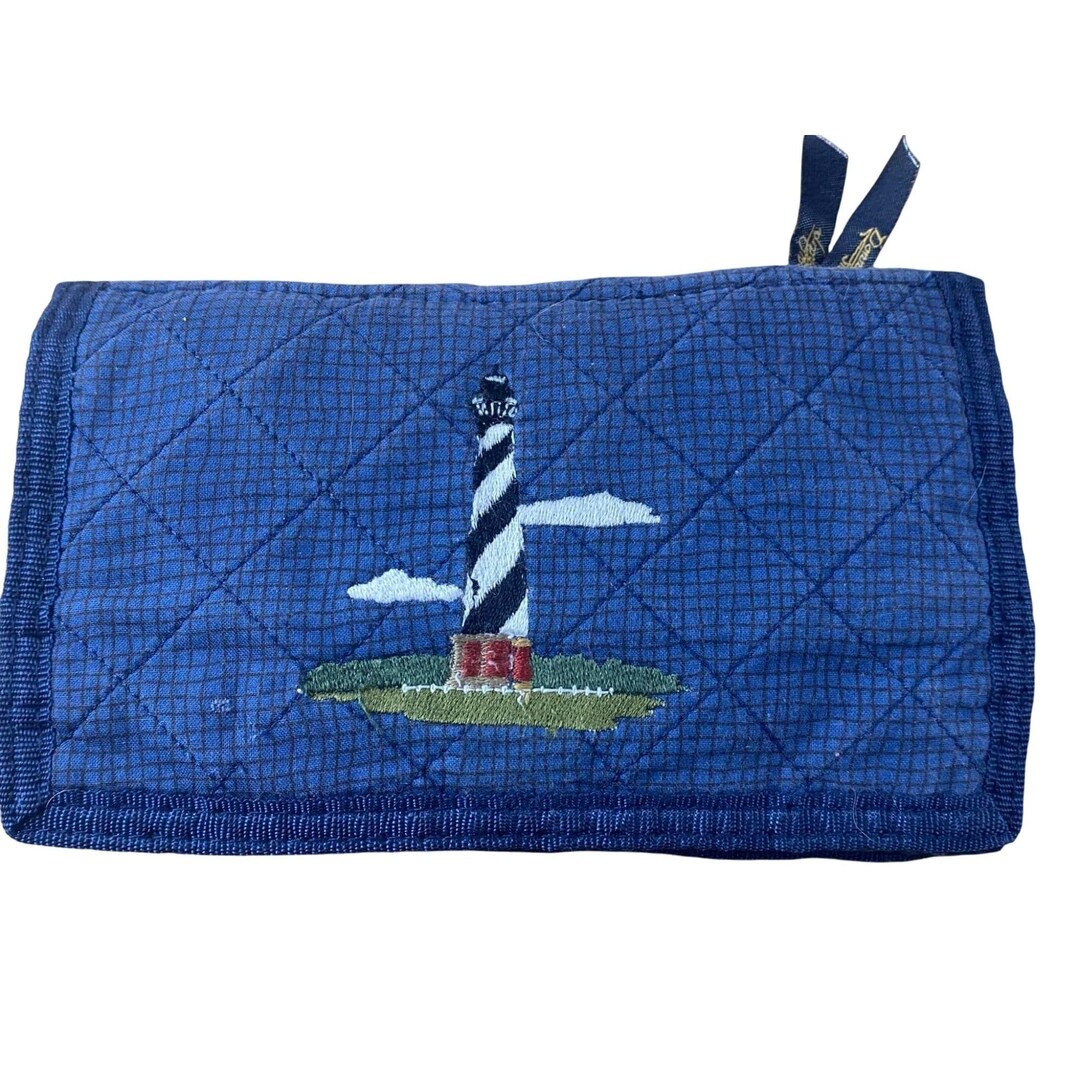 Donna Sharp Blue Quilted Tri-fold Travel Wallet With Lighthouse ...