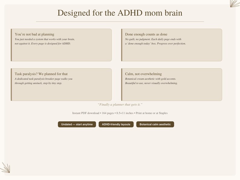 ADHD Mom Planner | 90-day Undated Daily PDF | Neurodivergent Planning ...