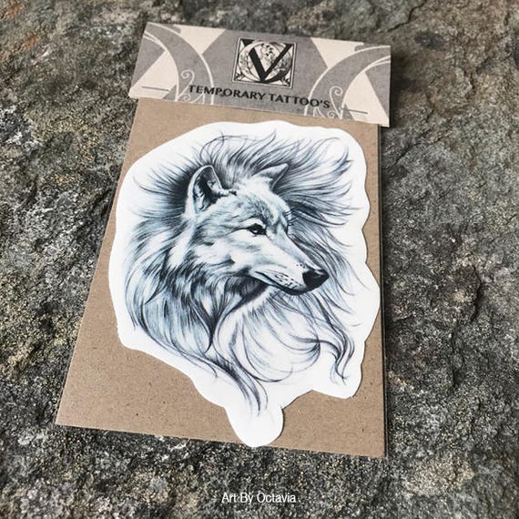 Wolf Temporary Tattoo Wolf Tattoo Arctic Wolf Temporary | Etsy