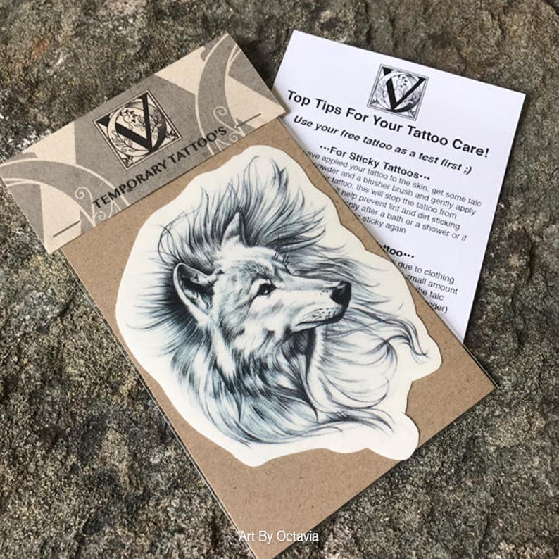 Wolf Temporary Tattoo Wolf Tattoo Arctic Wolf Temporary | Etsy
