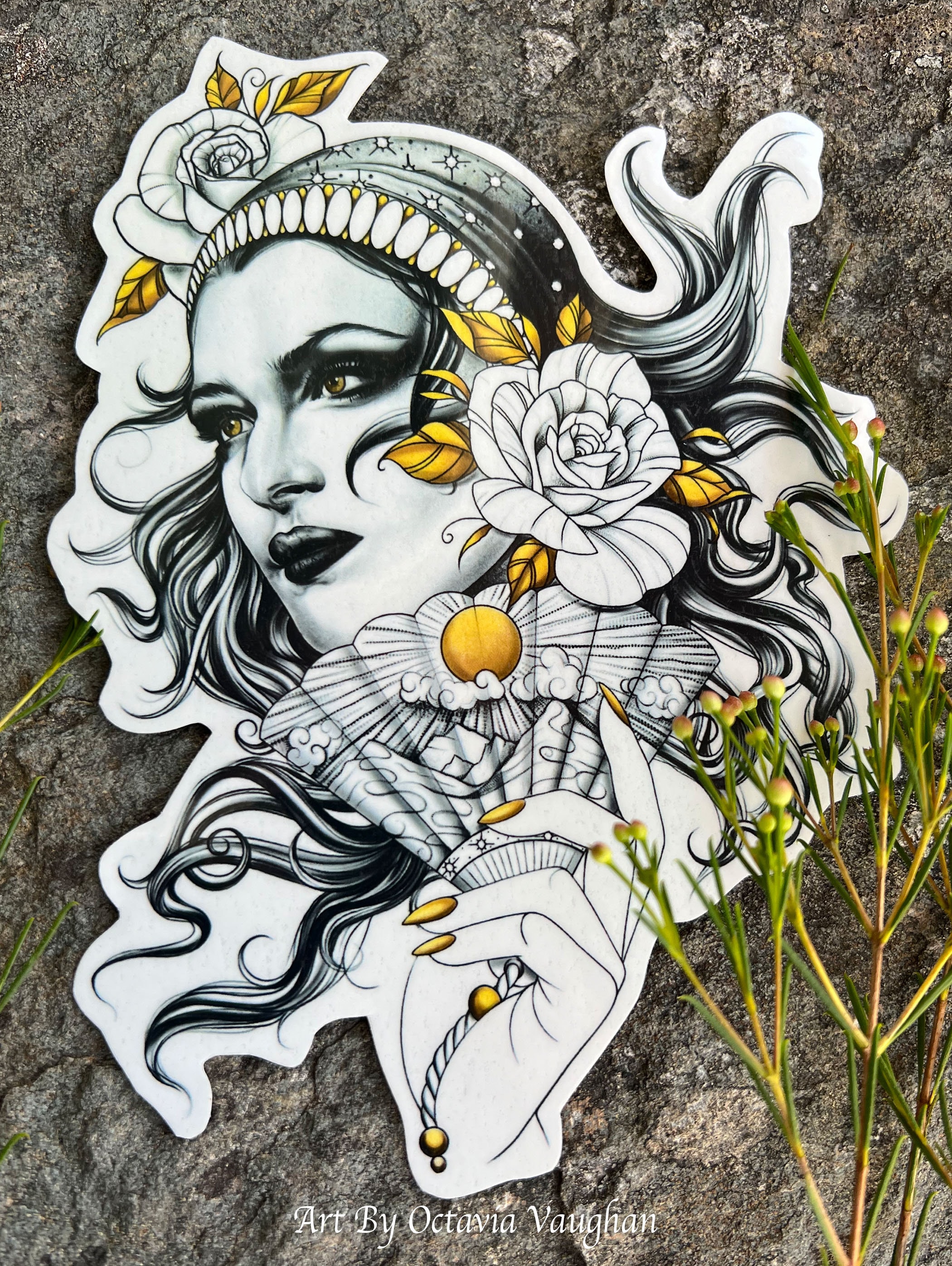 Neo Traditional Gypsy Wolf Tattoo