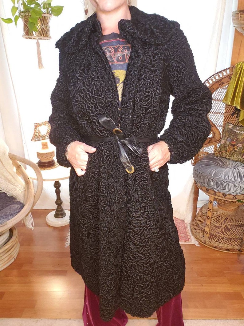 Vtg Black Curly Lambs Wool Coat Vintage Neiman Marcus Etsy