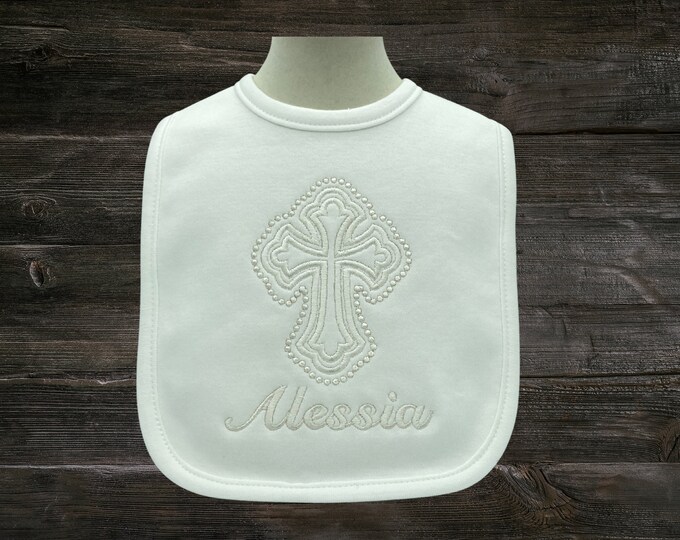 Baby Baptism Bib, Baptism Bib, Christening Bib, Christening Keepsake ...