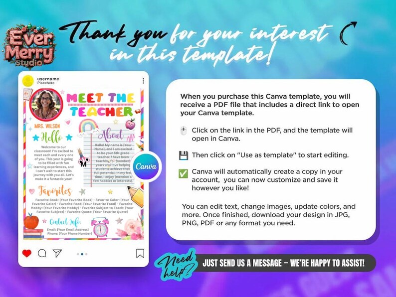 Editable Meet the Teacher Flyer, Back to School Introduction (digital ...