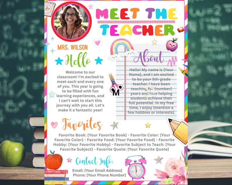 Editable Meet the Teacher Flyer, Back to School Introduction (digital ...