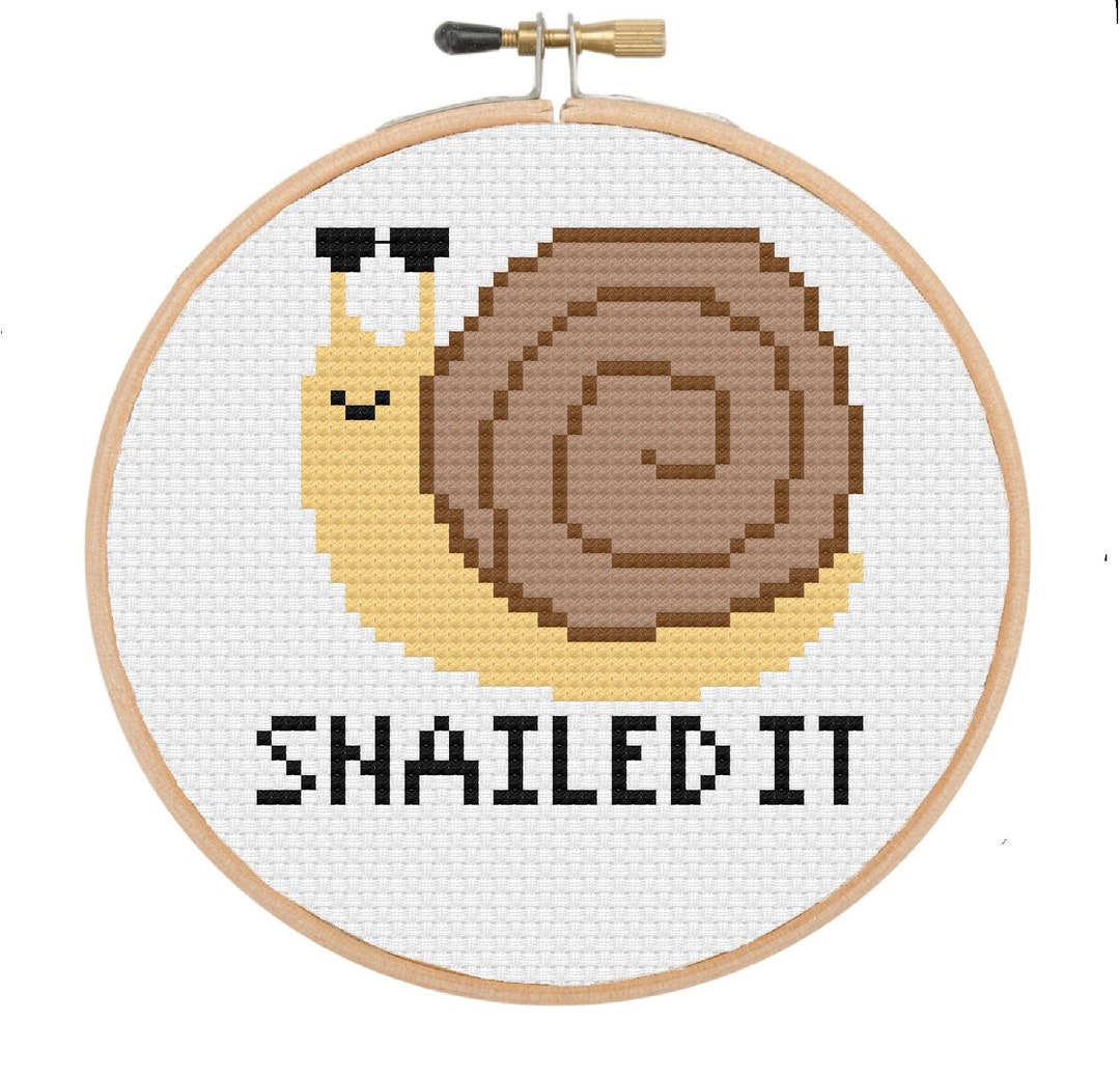 Snailed It PDF Digital Cross Stitch Pattern - Etsy