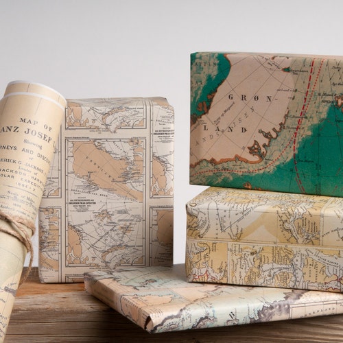 Historic Maps Wrapping Paper / 12 Sheets - Etsy