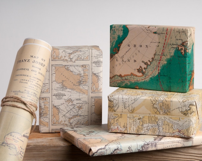 Historic Arctic Maps Wrapping Paper / 12 Sheets - Etsy
