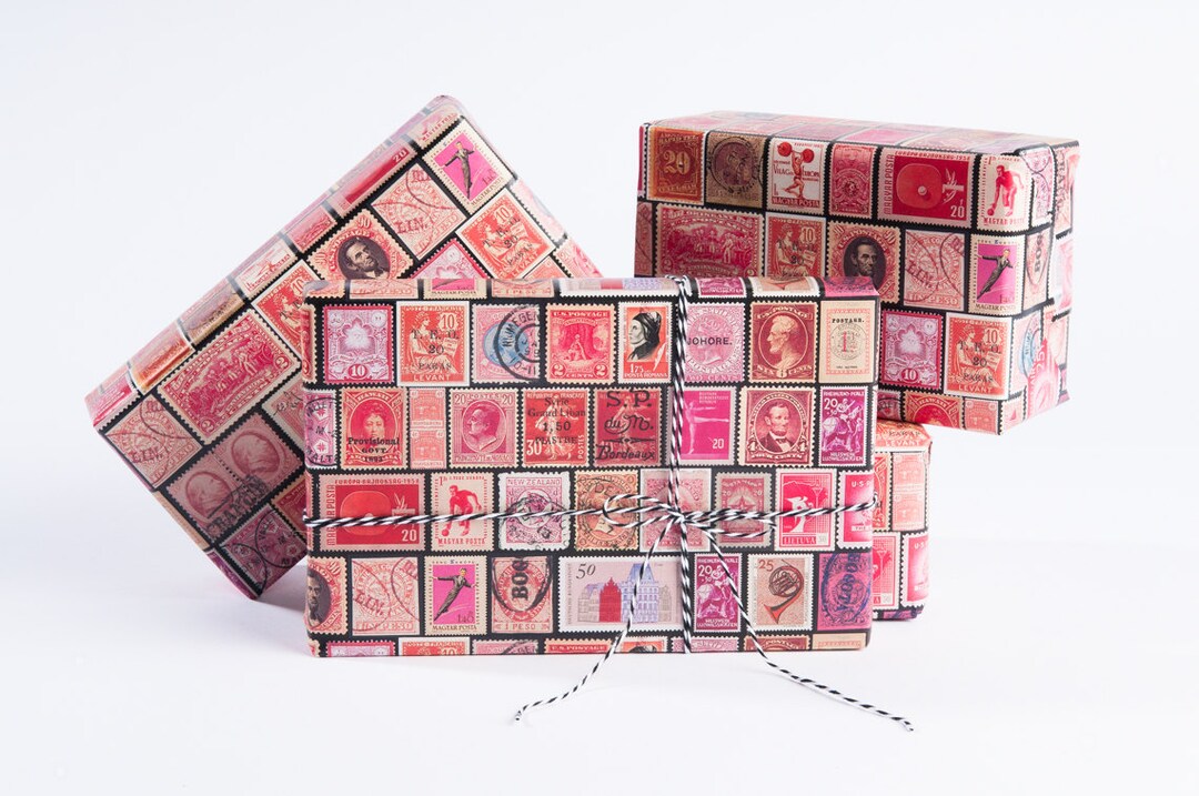 Vintage Stamps / Red / 12sheets - Etsy