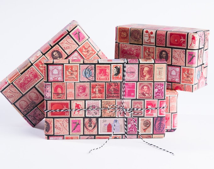 Vintage Stamps / Red / 12sheets - Etsy