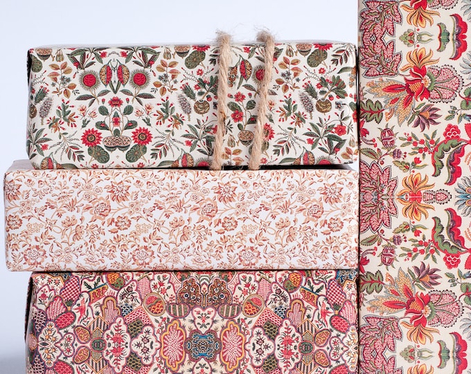 1800's English Wrapping Paper - Red Hues - Etsy