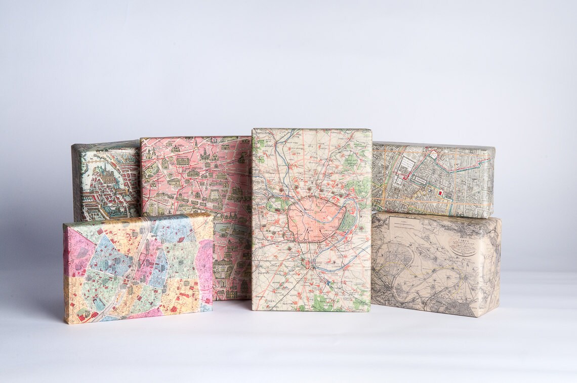 Paris Maps Gift Wrap / 12 Sheets - Etsy