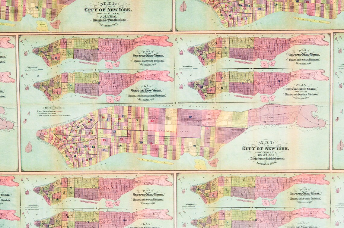 NYC Vintage Map Gift Wrap - Etsy