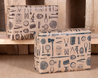 Vintage Postage Stamp Wrapping Paper / 12 Sheets