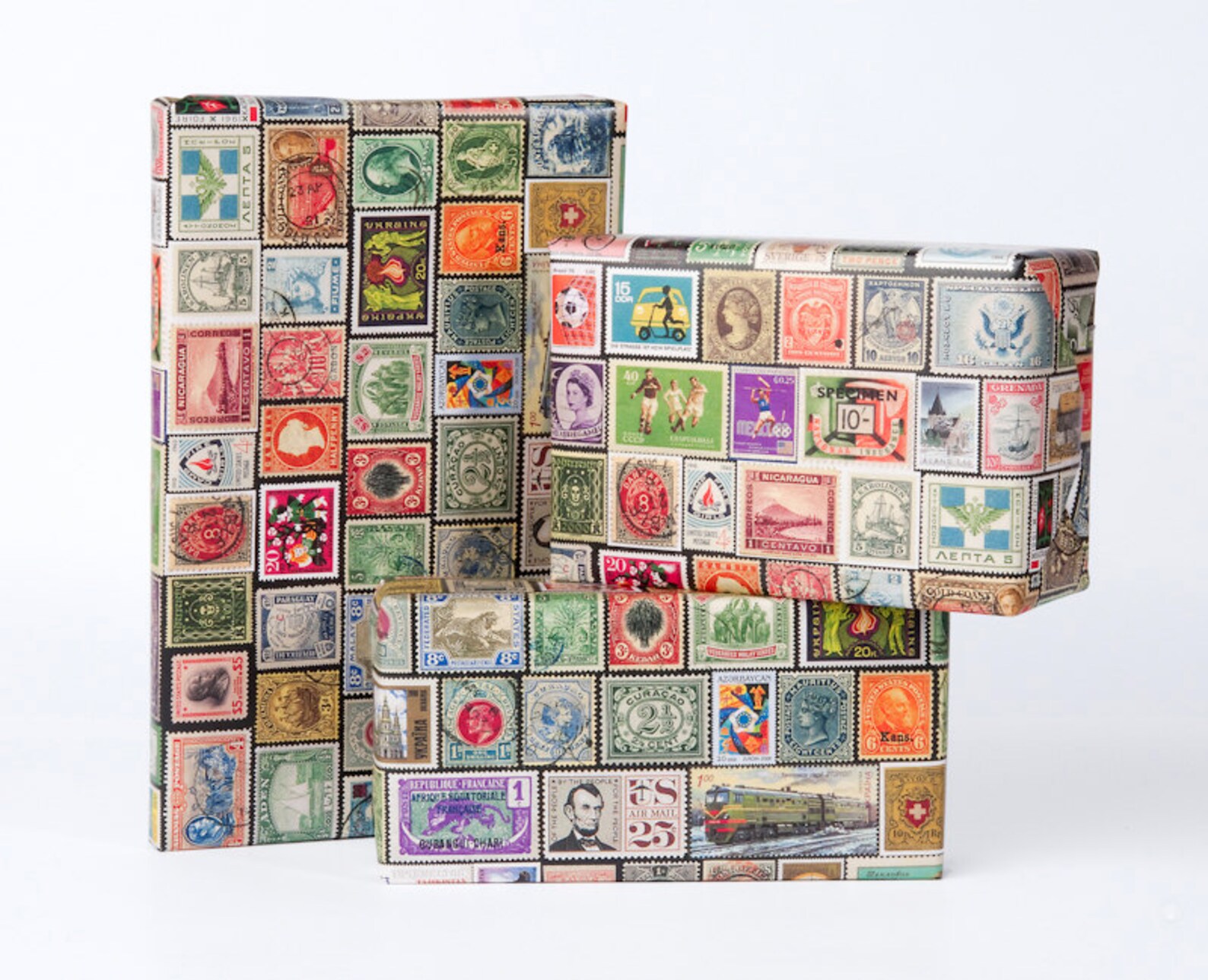 Vintage Postage Stamp Wrapping Paper / 12 Sheets - Etsy