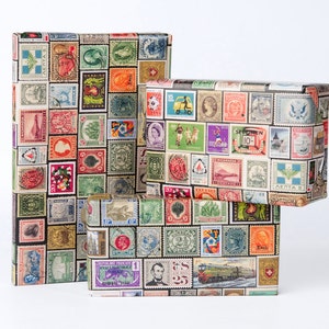 Vintage Postage Stamp Wrapping Paper / 12 Sheets - Etsy