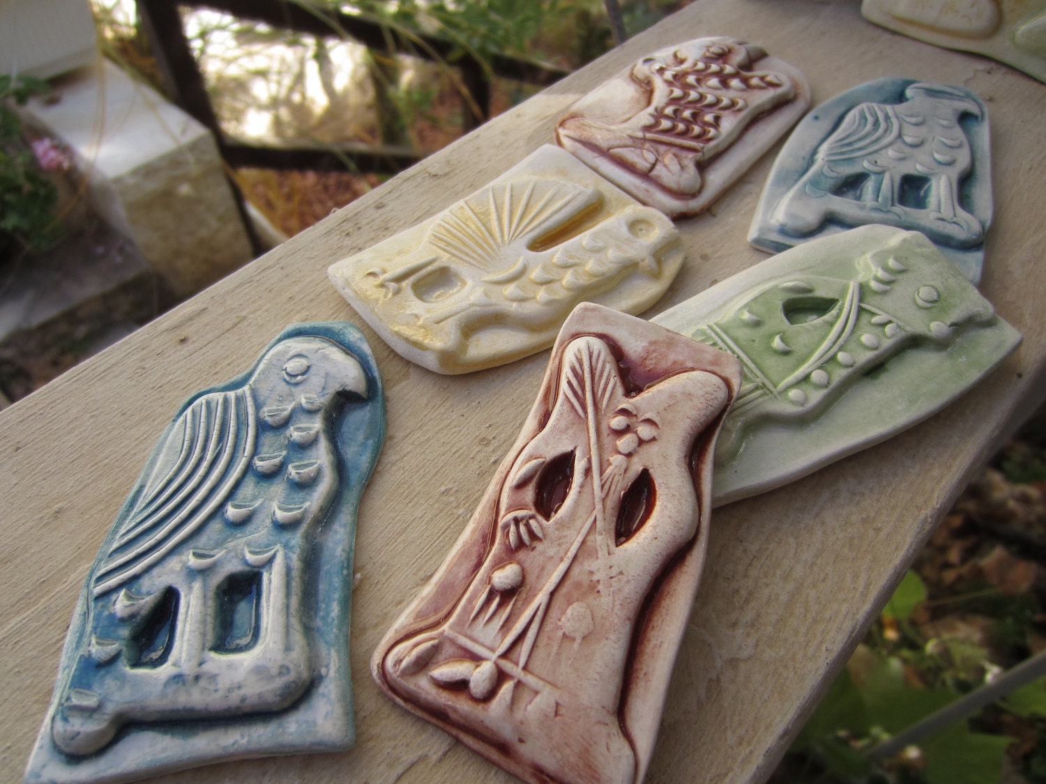 Eight Fun Animal Ceramic Tiles Garden Art Kitchen and Home - Etsy