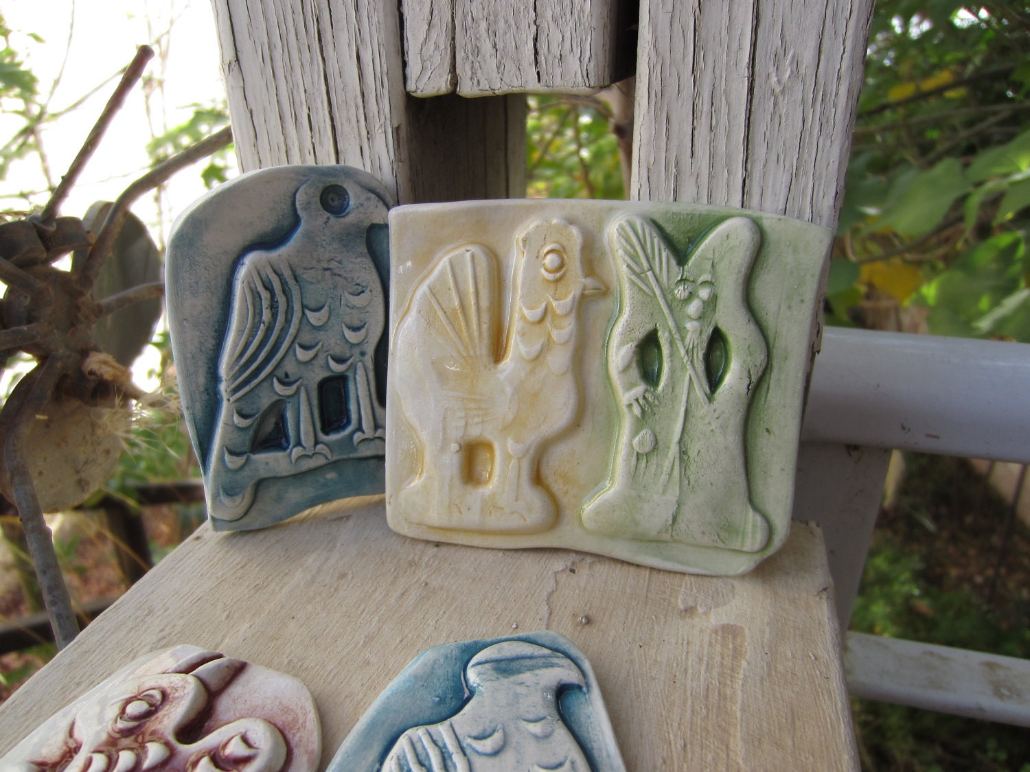 Eight Fun Animal Ceramic Tiles Garden Art Kitchen and Home - Etsy