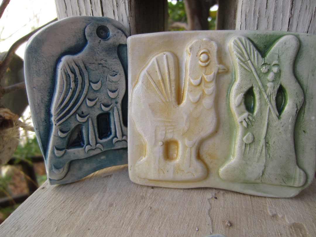 Eight Fun Animal Ceramic Tiles Garden Art Kitchen and Home - Etsy