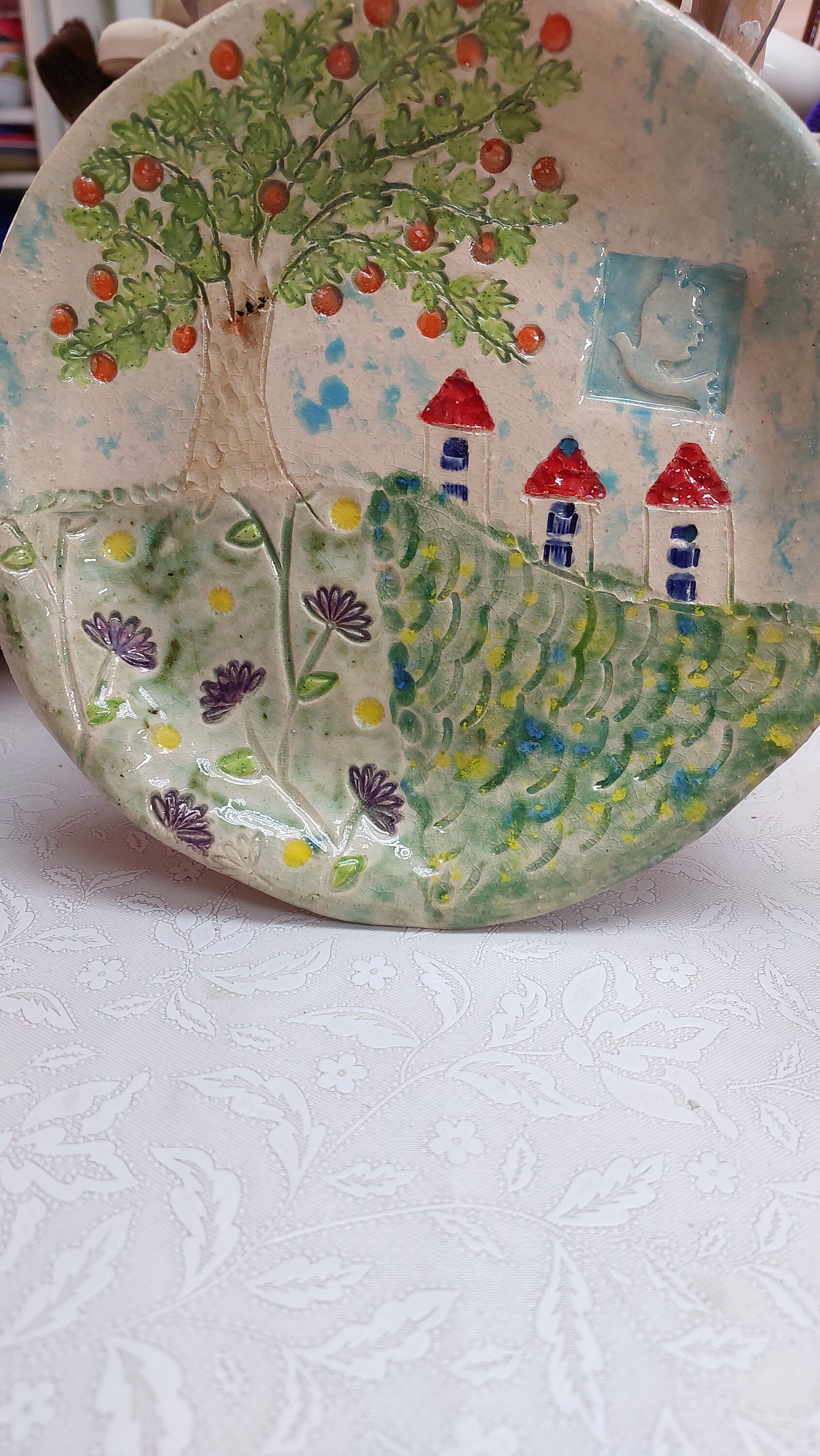 Dove of Peace Farm House Israel Kibbutz Country Scene Design Made in ...
