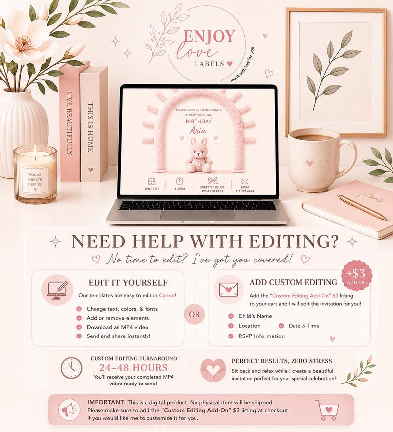 Custom Video Invitation Editing Service | Personalized Canva Invite ...
