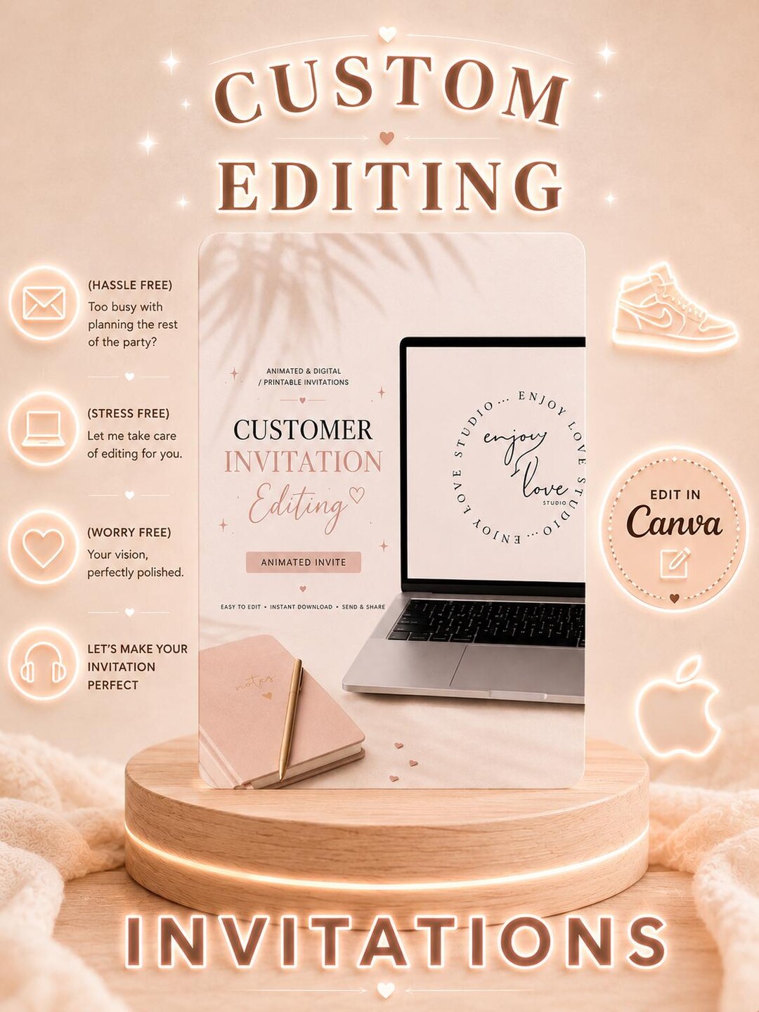 Custom Video Invitation Editing Service | Personalized Canva Invite ...