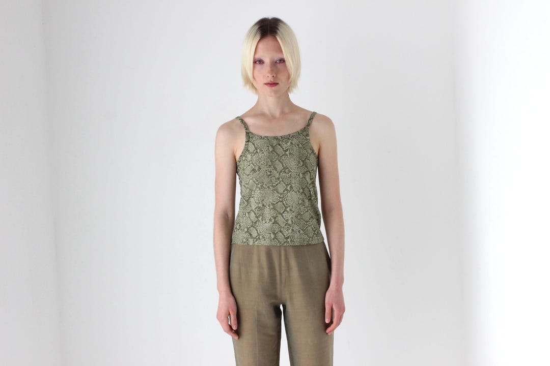 90s Snakeskin Mesh Python Snake Print Cami Tank Top - Etsy