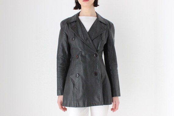 90s Classic Black Goth Grunge Double Breasted Button … - Gem