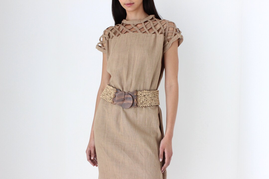 2000s Stretchy Earthy Beaded Thick Woven Belt - Etsy