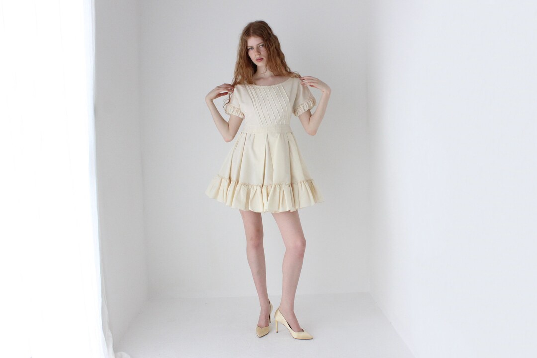 PRADA SS 2008 Vintage Cream Silk Taffeta Puff & Ruffle Fairy Elopement ...