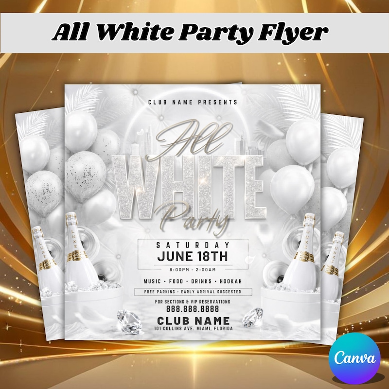 All White Flyer Design - Etsy