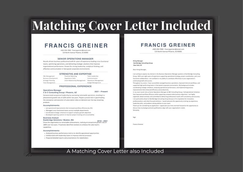 Modern, Clean Resume Template | CV Template + Cover Letter + References ...