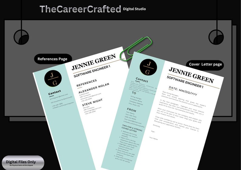 ATS Friendly Resume, Professional Resume Template Canva, Minimalist CV ...
