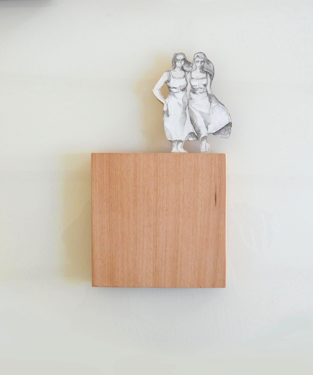 Women Observing Fine Art on Wood Original Women Painting - Etsy