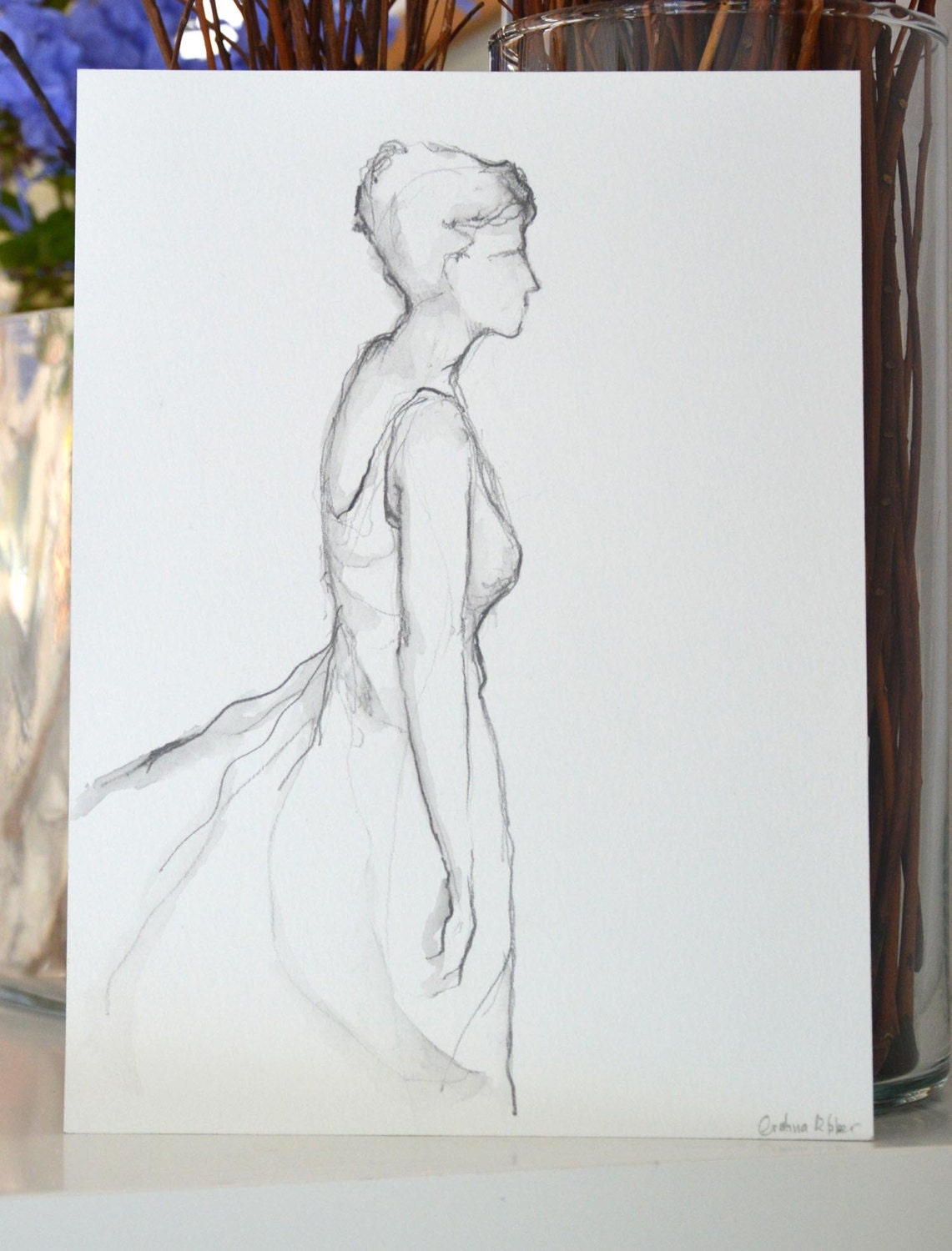Female Drawing Drawings Female Art Drawing Original - Etsy