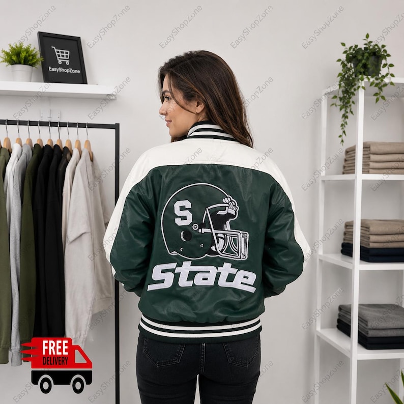 Dark Green Varsity Jacket Men Women | Custom Letterman Jacket | Leather ...