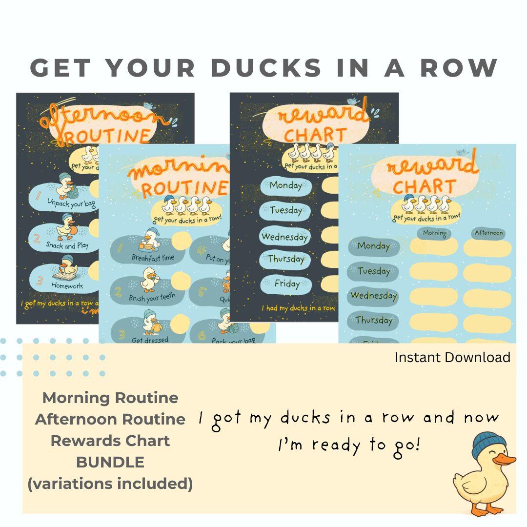 Get Your Ducks in a Row Routine Charts \ Kids Visual Schedule + Reward ...