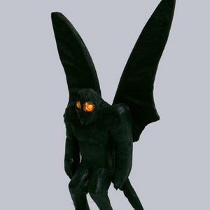 The mothman My Hand Carved/painted Wood Figure - Etsy